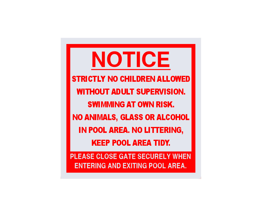 Pool Area Safety Sign - ABS Sign Board | Shop Today. Get it Tomorrow ...