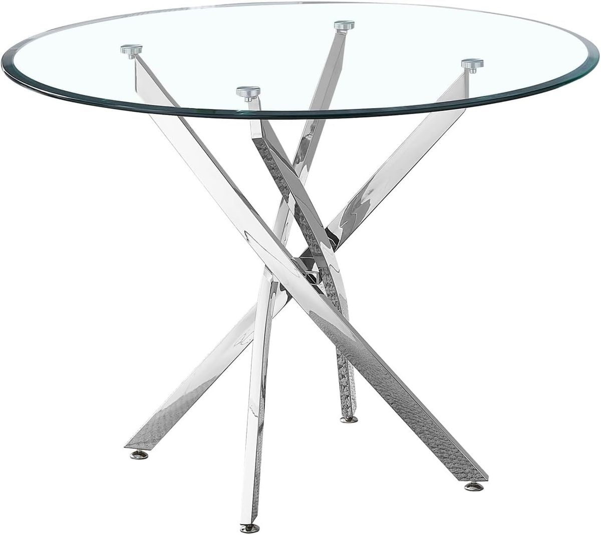 Modern Round Glass Dining Table- Transparent | Shop Today. Get it ...