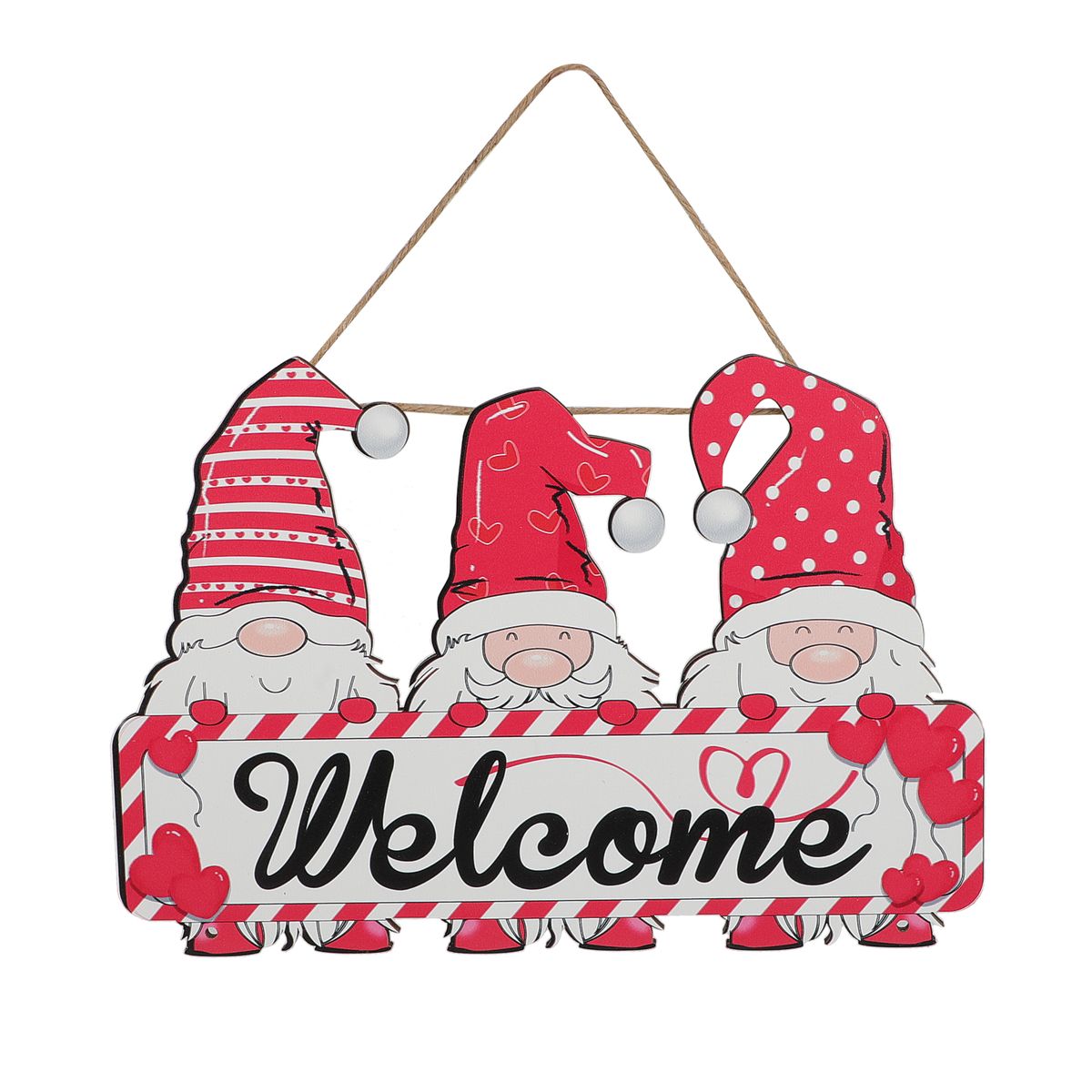 Christmas Decor Christmas Hanging Sign - Santa-Themed "Welcome" Design ...