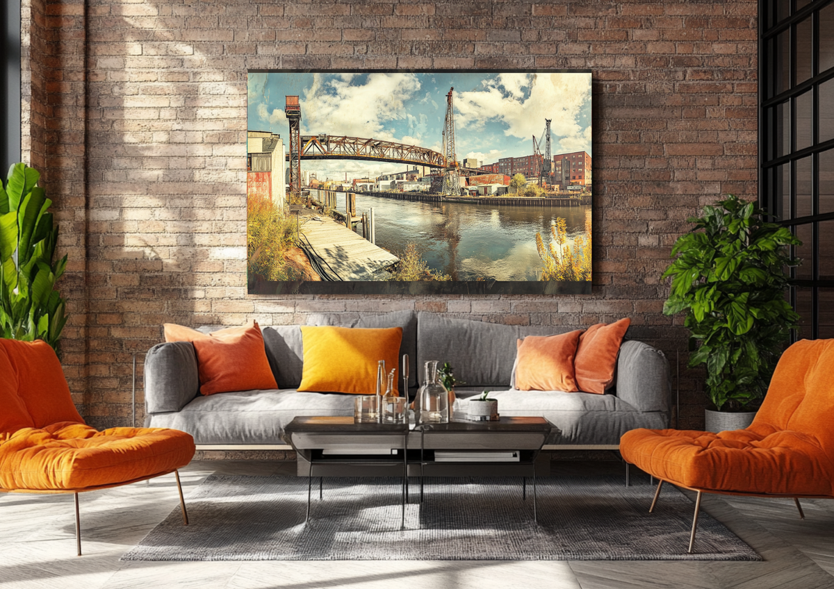 Canvas Wall Art - Industrial Waterfront Abstract - HC0121 | Shop Today ...