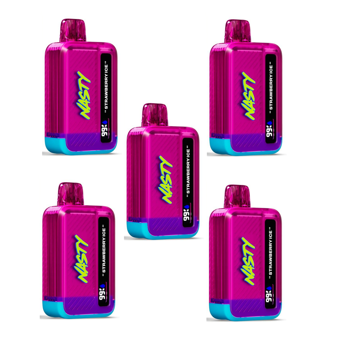 Nasty Disposable Rechargeable Vape 9000 puff - Strawberry Ice 5 Pack ...
