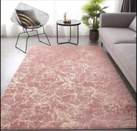 Pink Soft Rug with Gold Finish | Shop Today. Get it Tomorrow ...