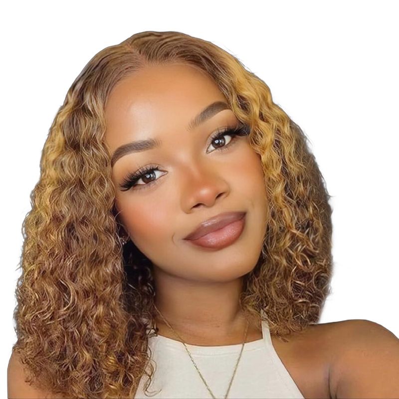 VSP 12in Brazilian Hair Frontal Piano Curly Wig-13x4 Full Frontal Lace ...