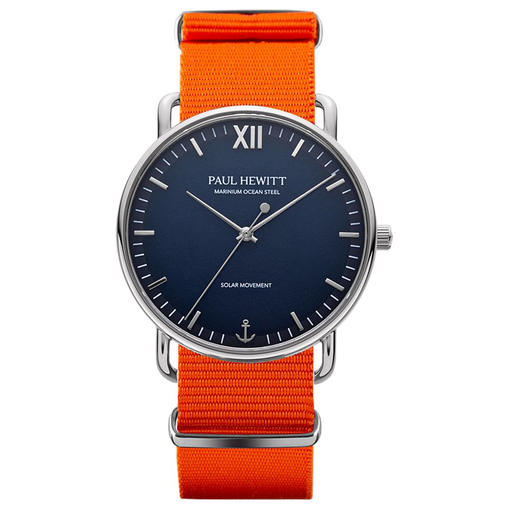 Paul Hewitt Unisex Sailor 39mm Solar Watch Blue Dial Olive NATO Strap ...