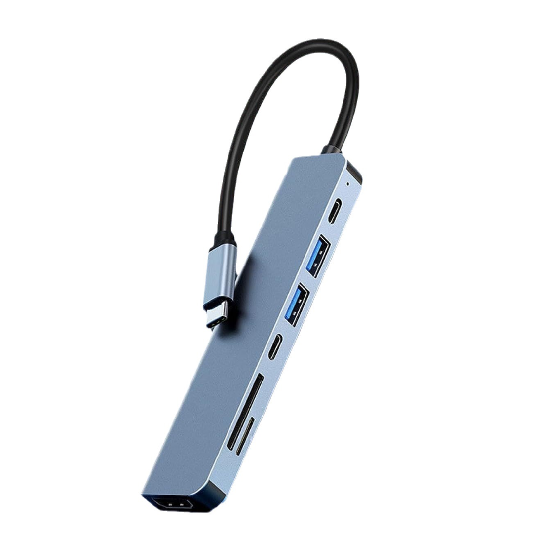 USB C Hub 7 in 1 Type-C Adapter with HDMI & 2 USB Ports & SD/TF & PD ...