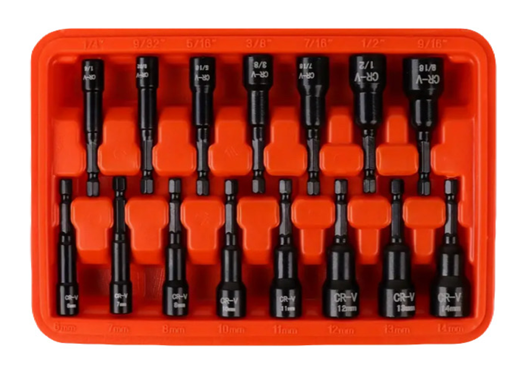 15-Piece Impact Nut Driver Set: SAE (1/4" to 9/16") and Metric (6-14mm) | Shop Today. Get it ...