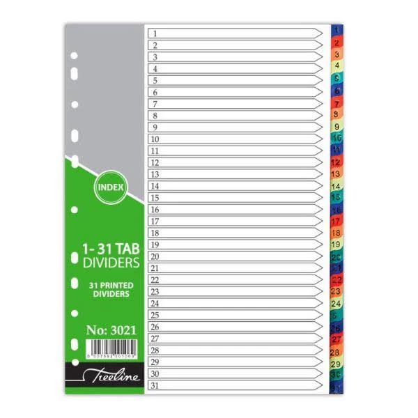 A4 PVC File Dividers Printed 1 to 31 | Shop Today. Get it Tomorrow ...