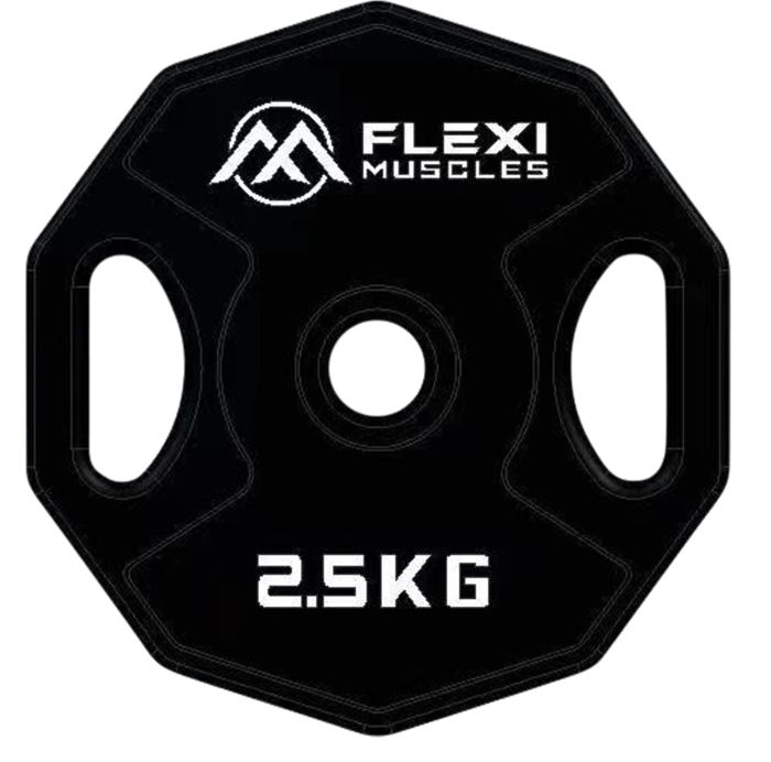 Flexi Muscles - Rubber Coated Barbell Plates for Weight Lifting (Single ...