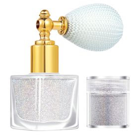 2pcs Radiant Silver Glitter Spray Makeup Set - 1 Main Bottle + 1 Refill ...