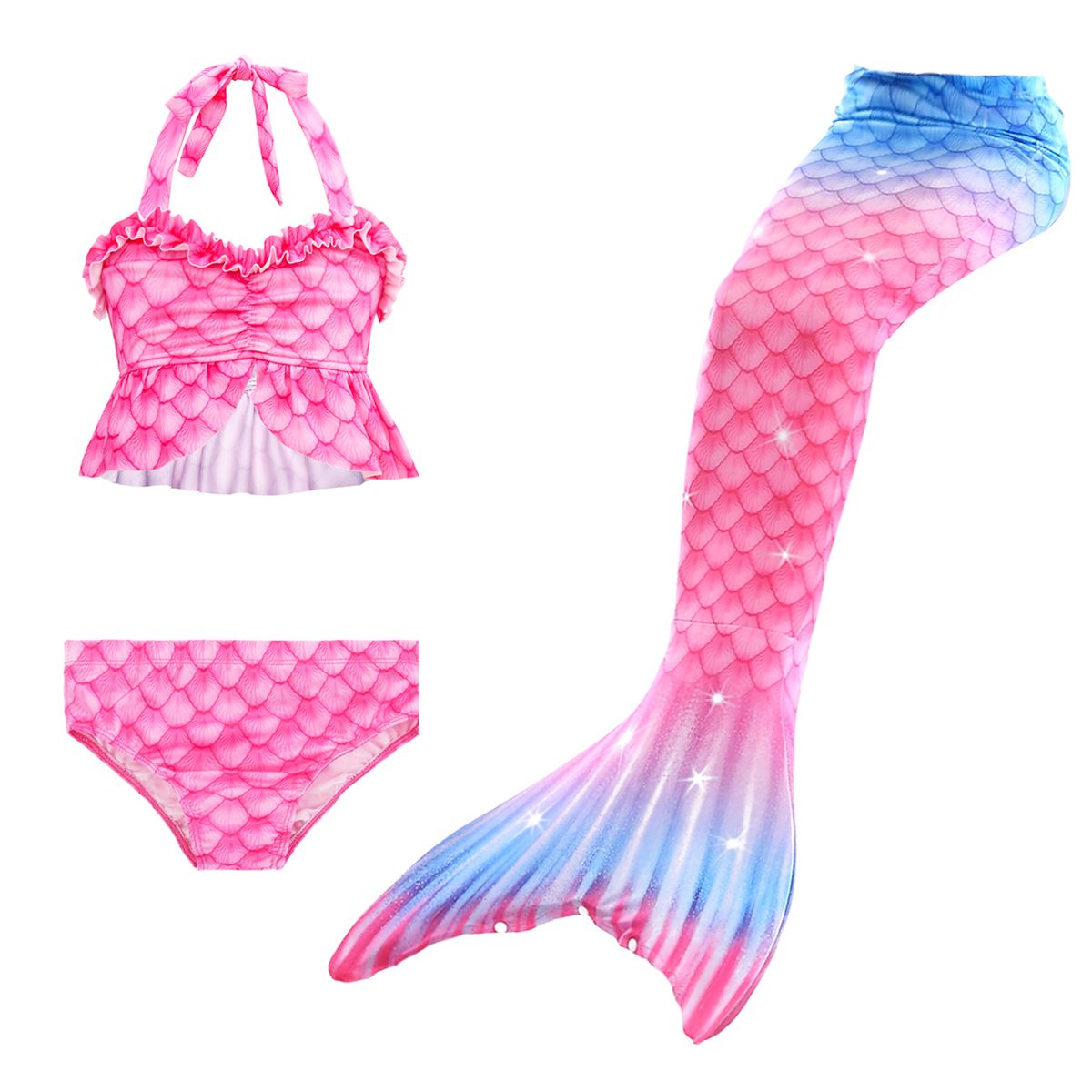 Iconix 3 Piece Kids Hot Pink and Blue Mermaid Bikini |GB21 | Shop Today ...