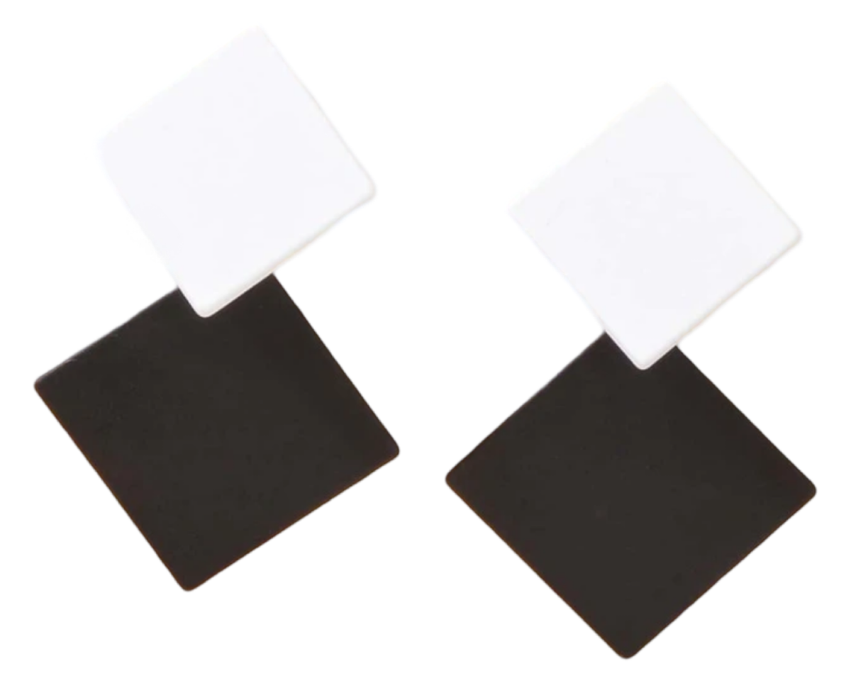 Black & White Turned Square Drop Earrings | Shop Today. Get it Tomorrow ...