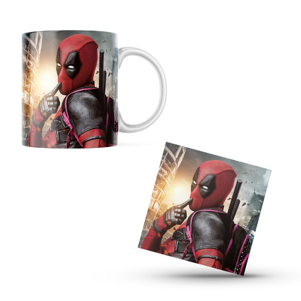 Deadpool Themed Printed Coffee Cup and Coaster Set | Shop Today. Get it ...