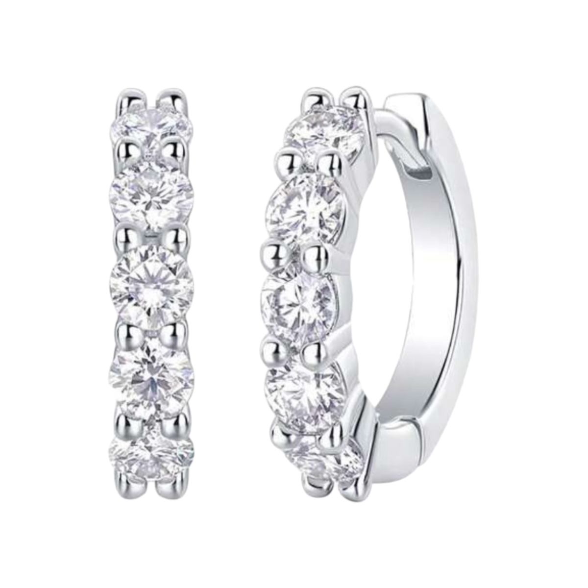 1.00ct Certified Moissanite Diamond Round 925 Sterling Silver Earrings | Shop Today. Get it ...