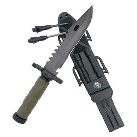 Survival Hunting Camping Knife With Flint, Sharpener And Compass | Shop ...