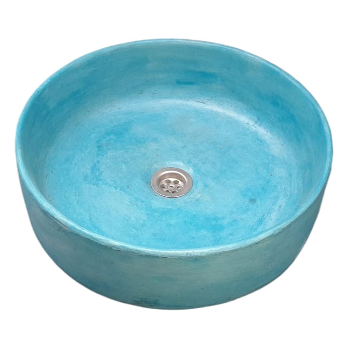 Ocean Blue Round Flat Bespoke Concrete Sink 40 x 40 x 12cm | Shop Today ...