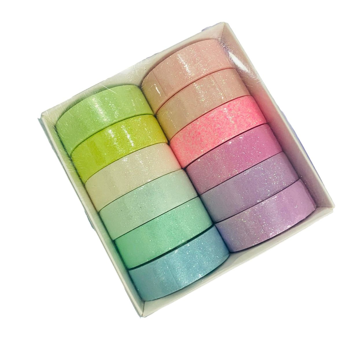 12 Colour Glitter Rolls Washi Tape Schools Art Gifts Decorative ...