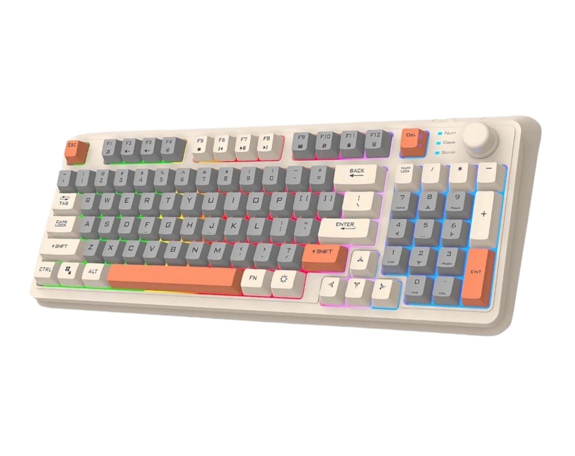 K82 Wired LED Gaming Keyboard With Rotatable Multimedia Function Keys ...