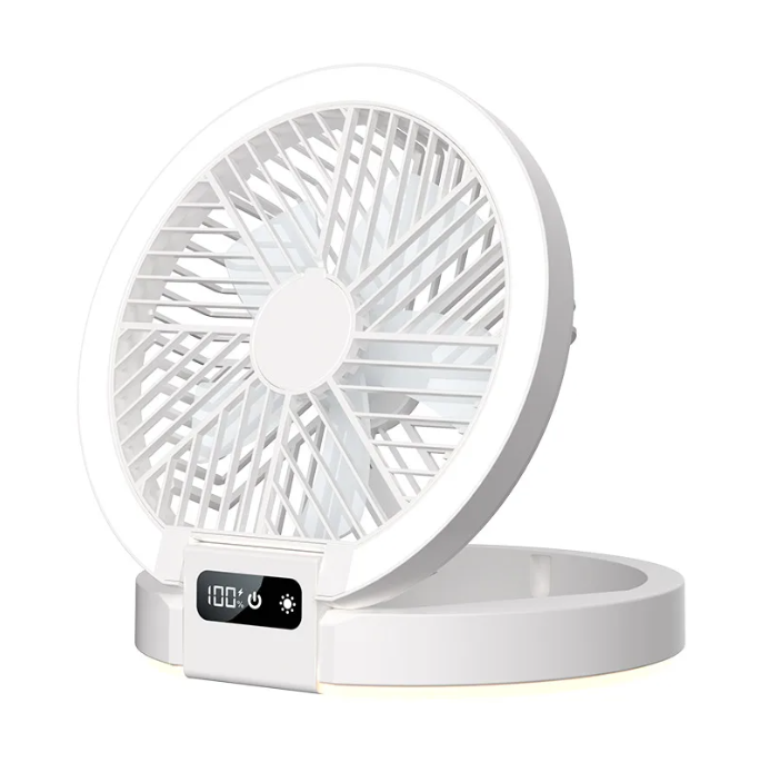Folding Wall-mounted Non-perforated Rechargeable Desktop Fan | Shop ...
