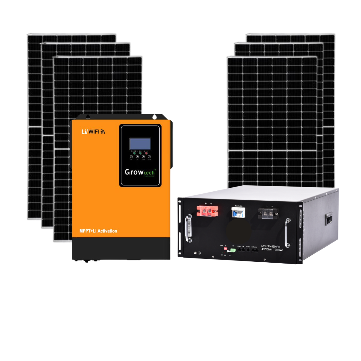 5.5kW Growtech Solar Inverter & 4.8kWh Lithium Battery Solar System ...