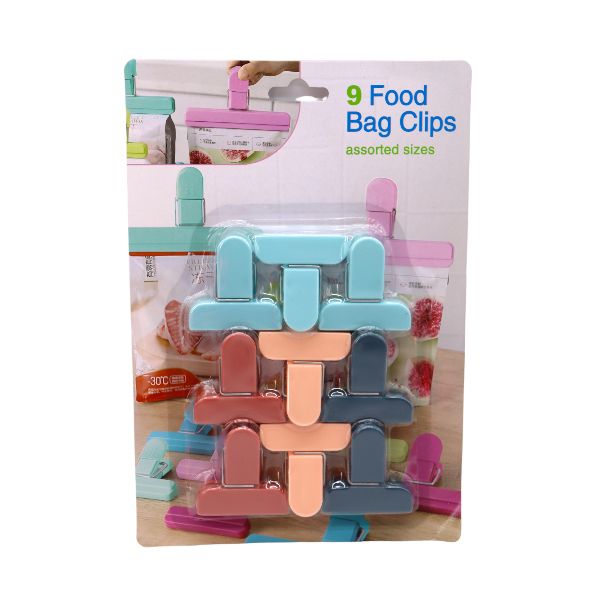 Pack of 9 Chip Bag Clips - Clips Bag Sealing Clips for Kitchen Snacks ...