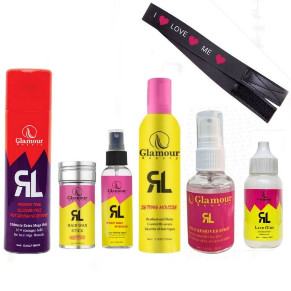 Front Lace Wigs Installation Kit With Glamour Ultimate Mega Hold Spray ...