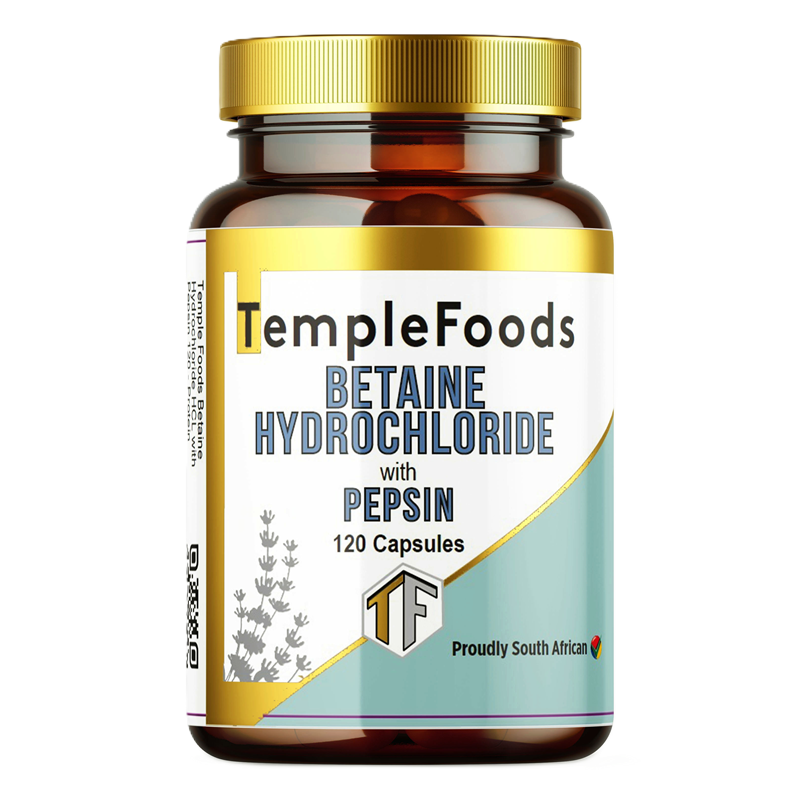 Temple Foods Betaine Hydrochloride HCL with Pepsin - Protein Digestion ...