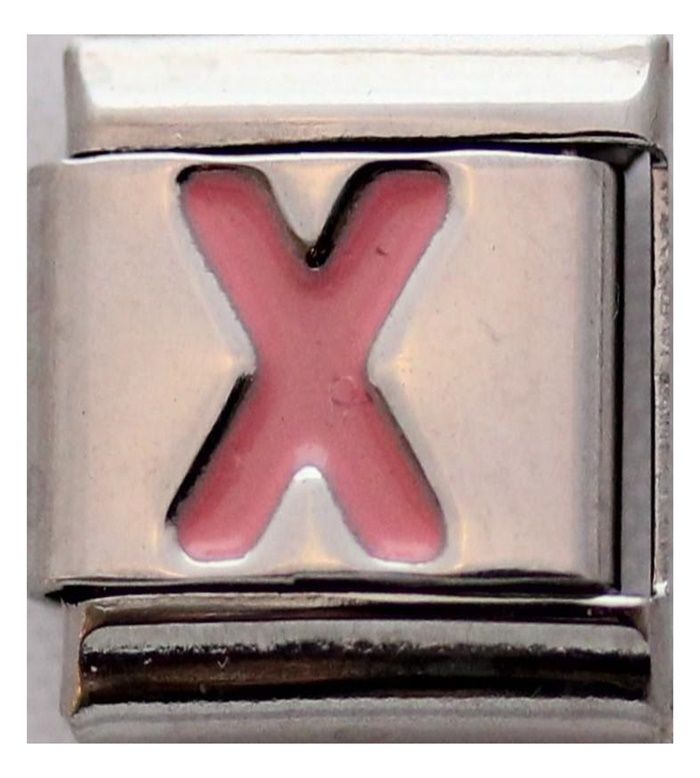CRCS-Stainless Steel 9mm Italian Charm letter-X Pink | Shop Today. Get ...
