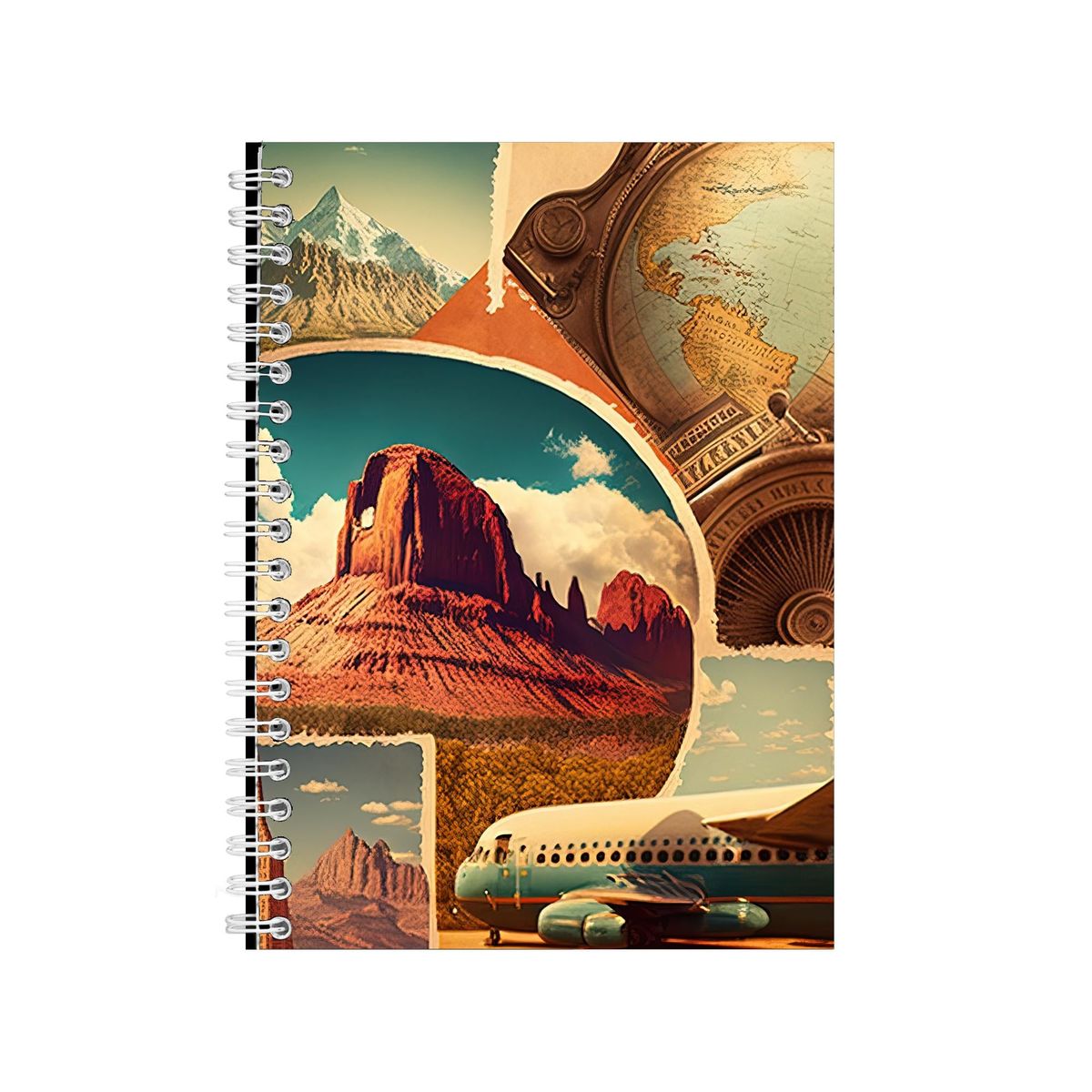 Pictures A5 Notebook Spiral Lined Vintage Travel Graphic Notepad Gift ...