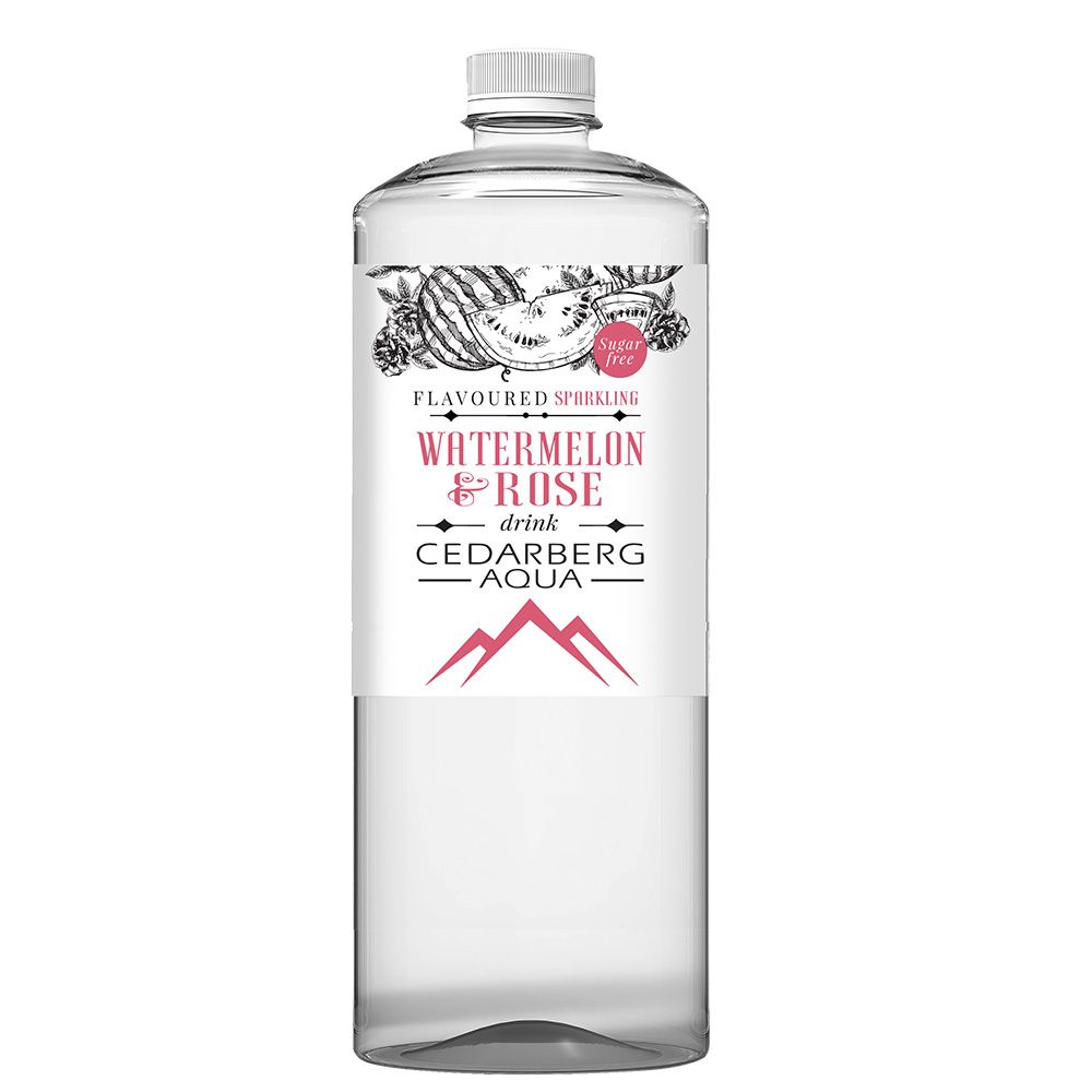 12 x 1l Cedarberg Aqua Watermelon & Rose Sugar-Free Sparkling Water ...