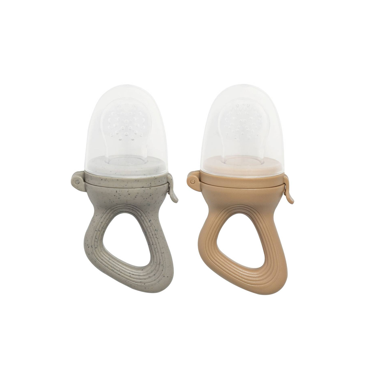 Baby Fruit Food Feeder Pacifier 2 Pack - Speckled Elephant Grey & Chai ...