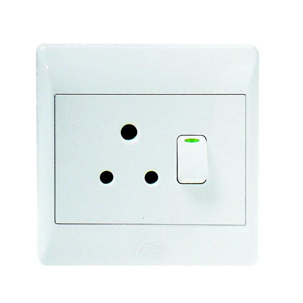 ACDC - White 16A Switched Socket Outlet 4x4 C/W Cover Plate | Shop ...