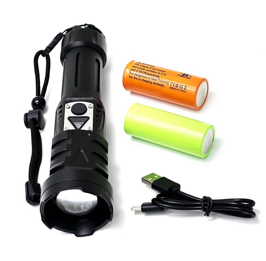 Rechargeable Flashlight Torch Aluminium 5 Modes 140 Wide Angle ...