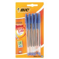BIC Crystal Medium Xtra Life Ballpoint Pens - Blue (Blister of 10 ...