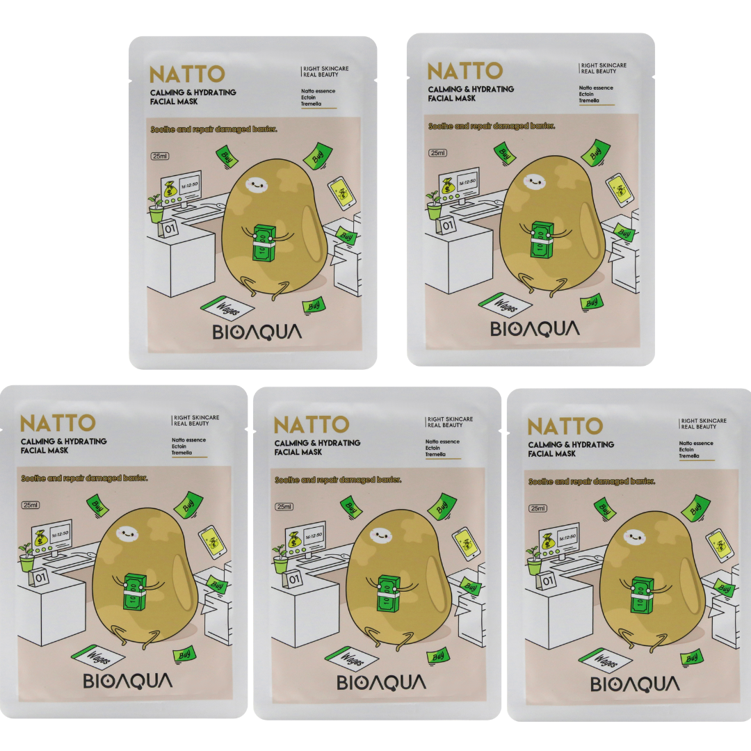 Bioaqua Natto Calming and Hydrating Face Mask 25ml - Pack of 5 | Shop ...