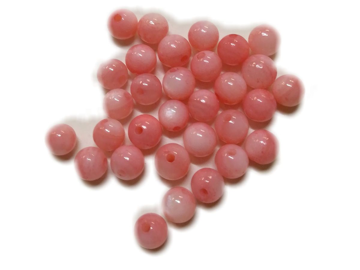 BEAD COOL - Shell Bead - Coral colour - 270pcs (Dia 4mm with 0,5mm hole ...