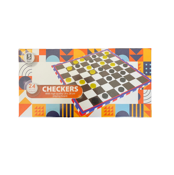 Checkers Board Game With Wood Tokens (28cm x 28cm) | Shop Today. Get it ...
