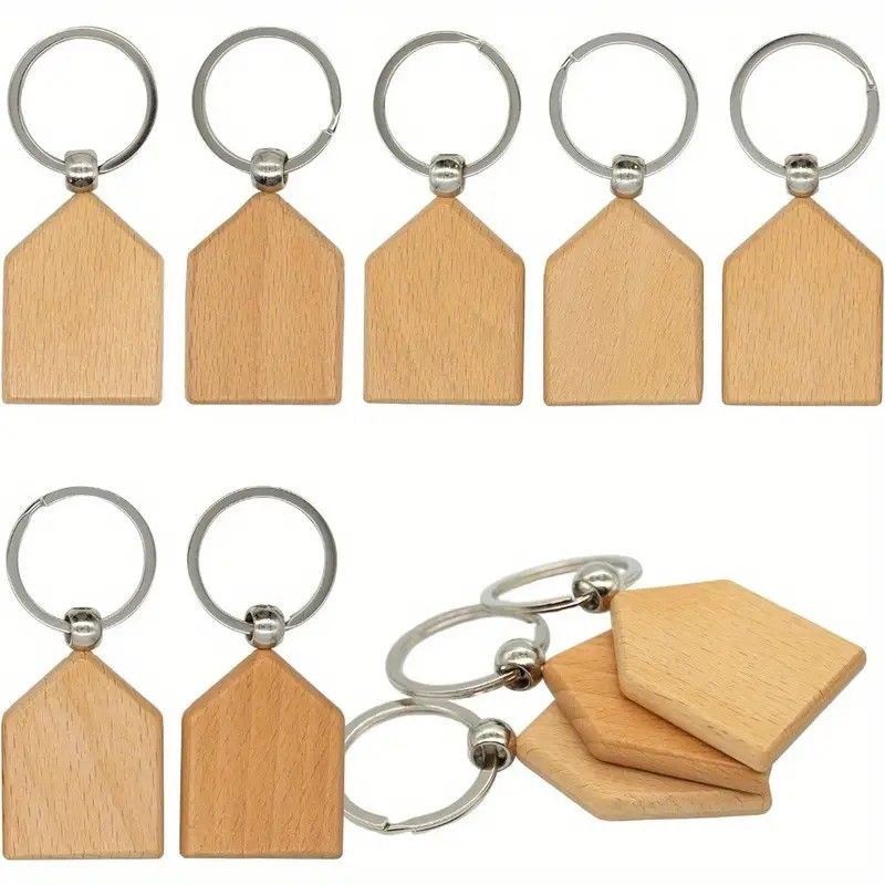 Trocraft Wooden House Shaped Keyrings 10pc | Shop Today. Get it ...