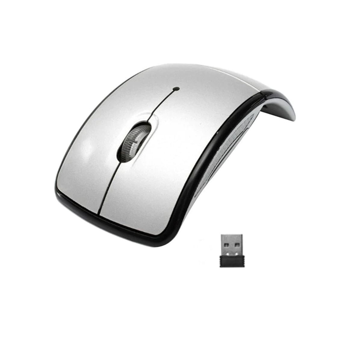 Cell N Tech®Wireless USB Foldable Optical Mouse 2.4GHz - Black/Silver ...