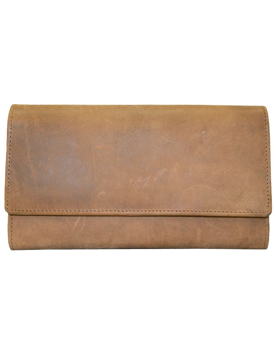 Fino SK-LV1316 Full Grain Genuine Leather Card Holder Tri-Fold Long ...