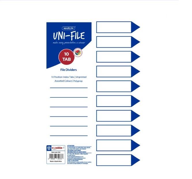 Marlin - File Dividers Polyprop: 10 Position (Pack Of 10) | Shop Today ...