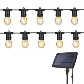 Stellar Lighting Solar 10 LED Festoon Vintage Bulb String Lights - 10m ...