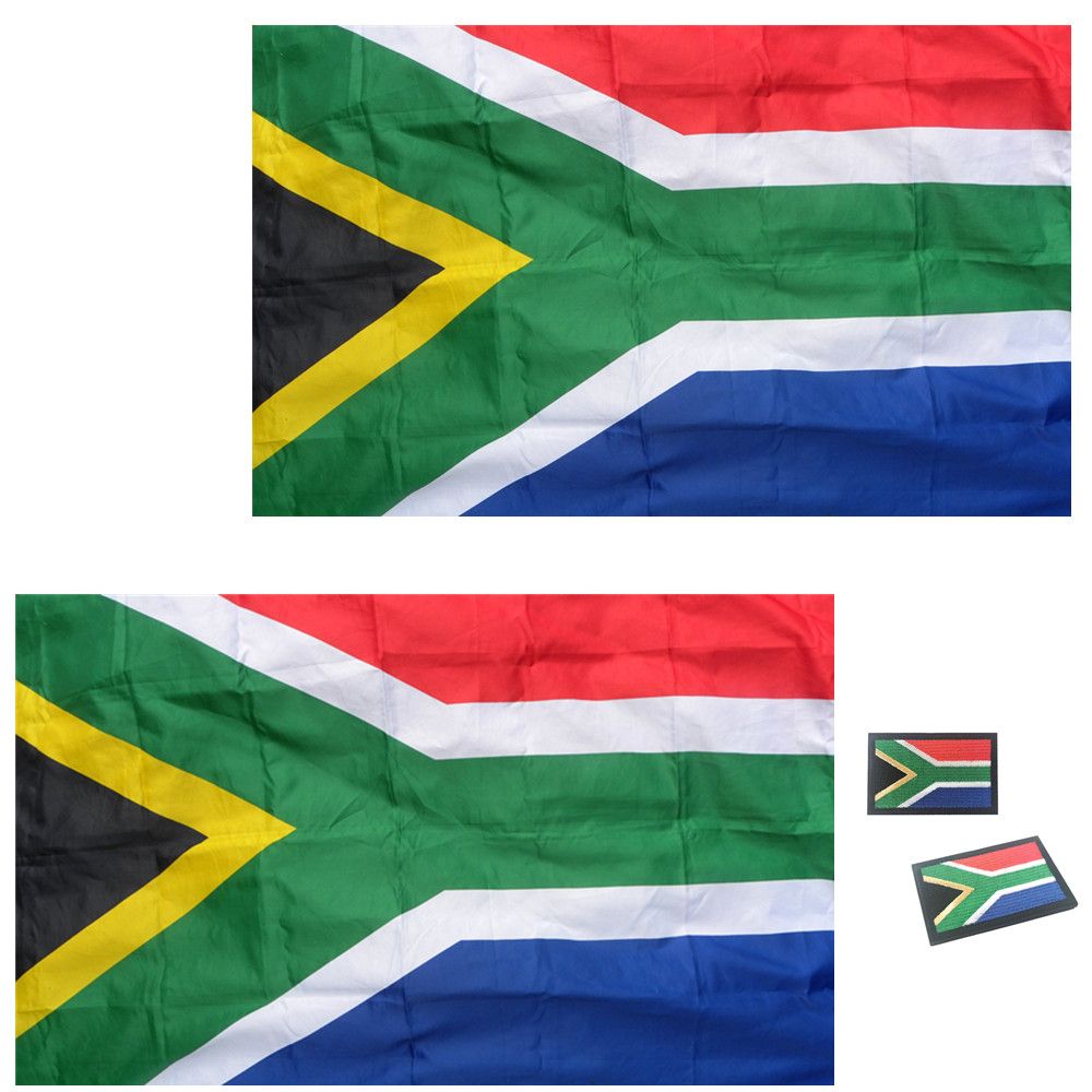 South African Flag 150 X 90cm Hook Loop Patch 8 X 5cm Embroidered