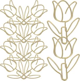 20pcs Tulip Shaped Metal Paper Clips Flower Design Office Supplies ...