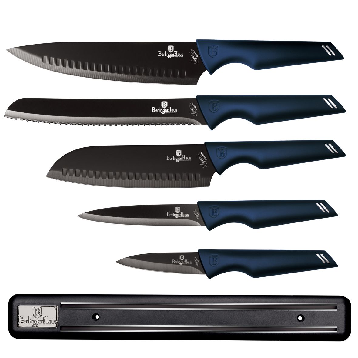 Berlinger Haus 6-Piece Non-Stick Coating Knife Set with Hanger ...