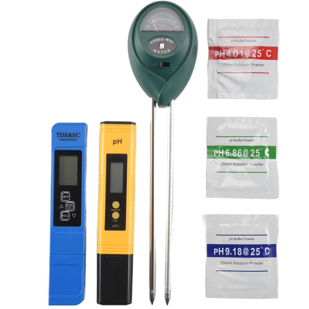 3 Pack Ph Meter Tds Ppm Meter And 3 In 1 Soil For Home Garden Lawn ...