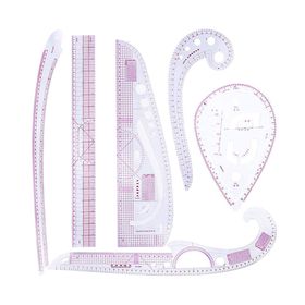 6 Piece Sewing Ruler Set French Curve Ruler Clear Metric for Pattern ...