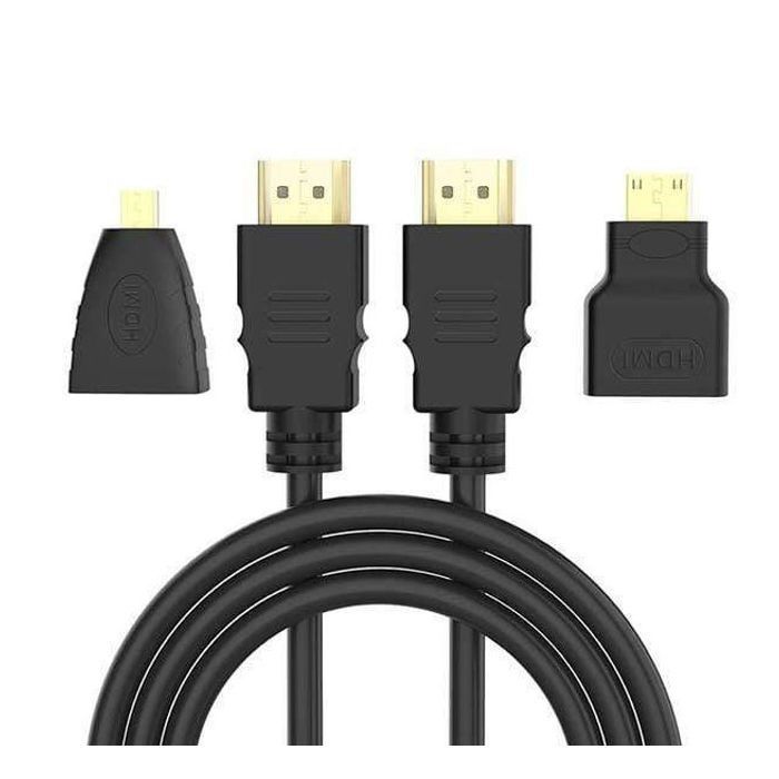 3 in 1 HDMI Cable to HDMI To Mini Micro HDMI Adapter | Shop Today. Get ...