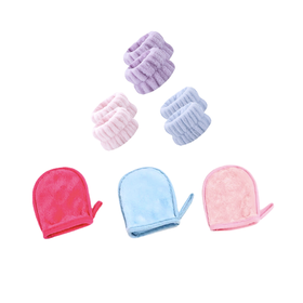 Face Cleansing Gloves with Anti-Drip Wristbands - 9 Pack Assorted ...