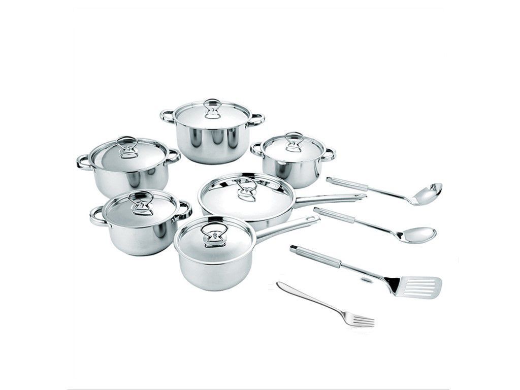 16 Piece Heavy Bottom Stainless Steel Cookware Set | Shop Today. Get it ...