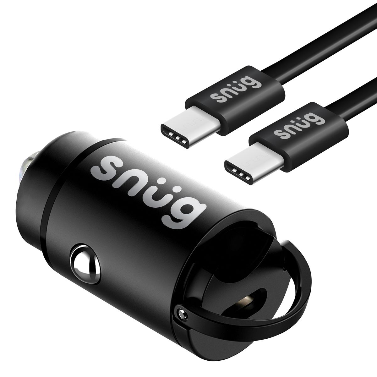 Snug Mini 30W Fast Charge Car Charger With Type-C to Type-C Cable ...